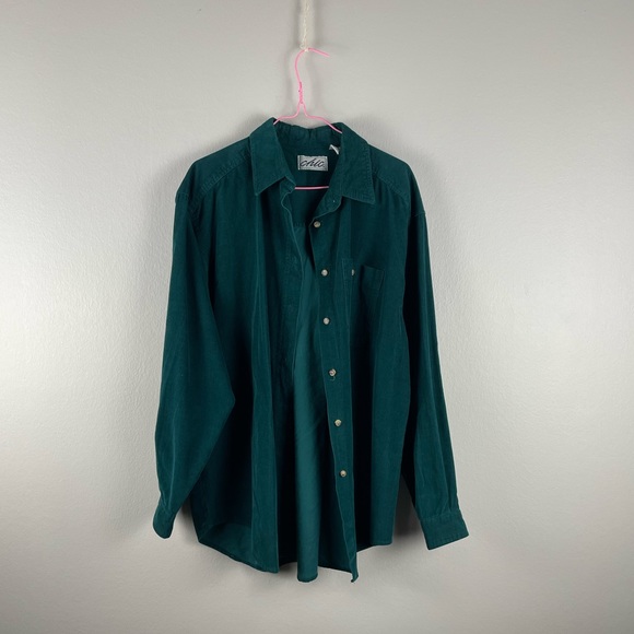 Vintage | Tops | Vintage Emerald Green Corduroy Shacket | Poshmark